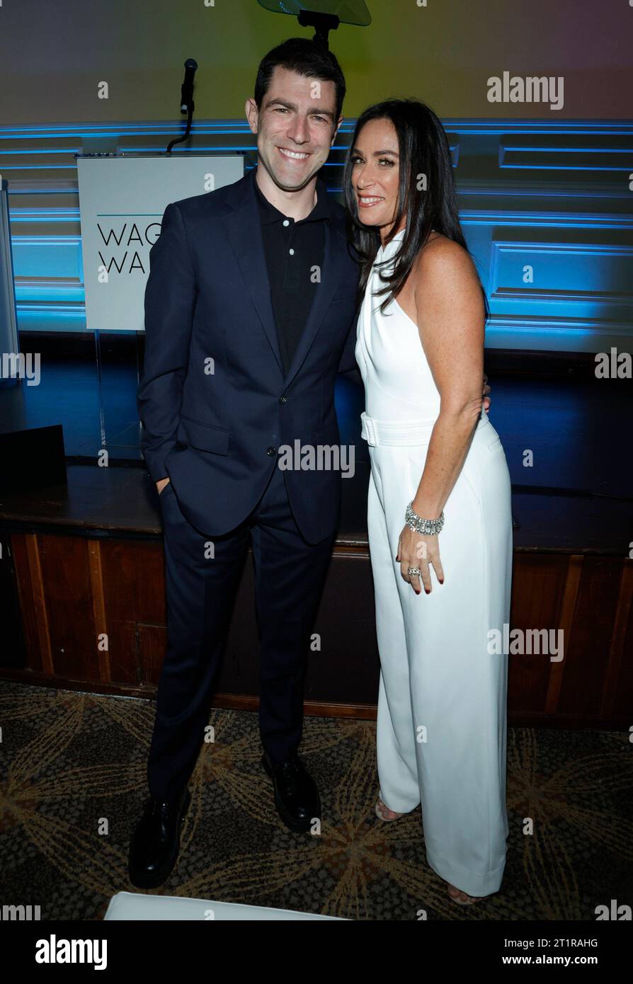 LOS ANGELES, CA - OCTOBER 14: Max Greenfield, Lesley Brog, at The Wags ...
