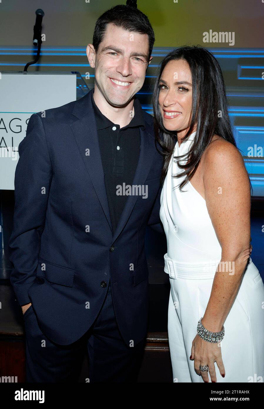 LOS ANGELES, CA - OCTOBER 14: Max Greenfield, Lesley Brog, at The Wags ...