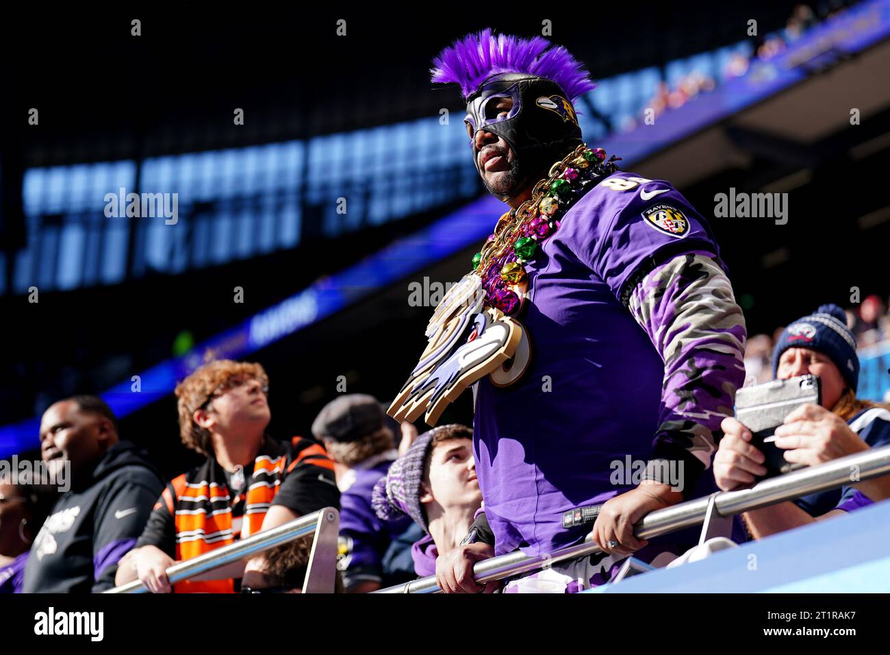Baltimore Ravens fans in the stands during the NFL international match ...