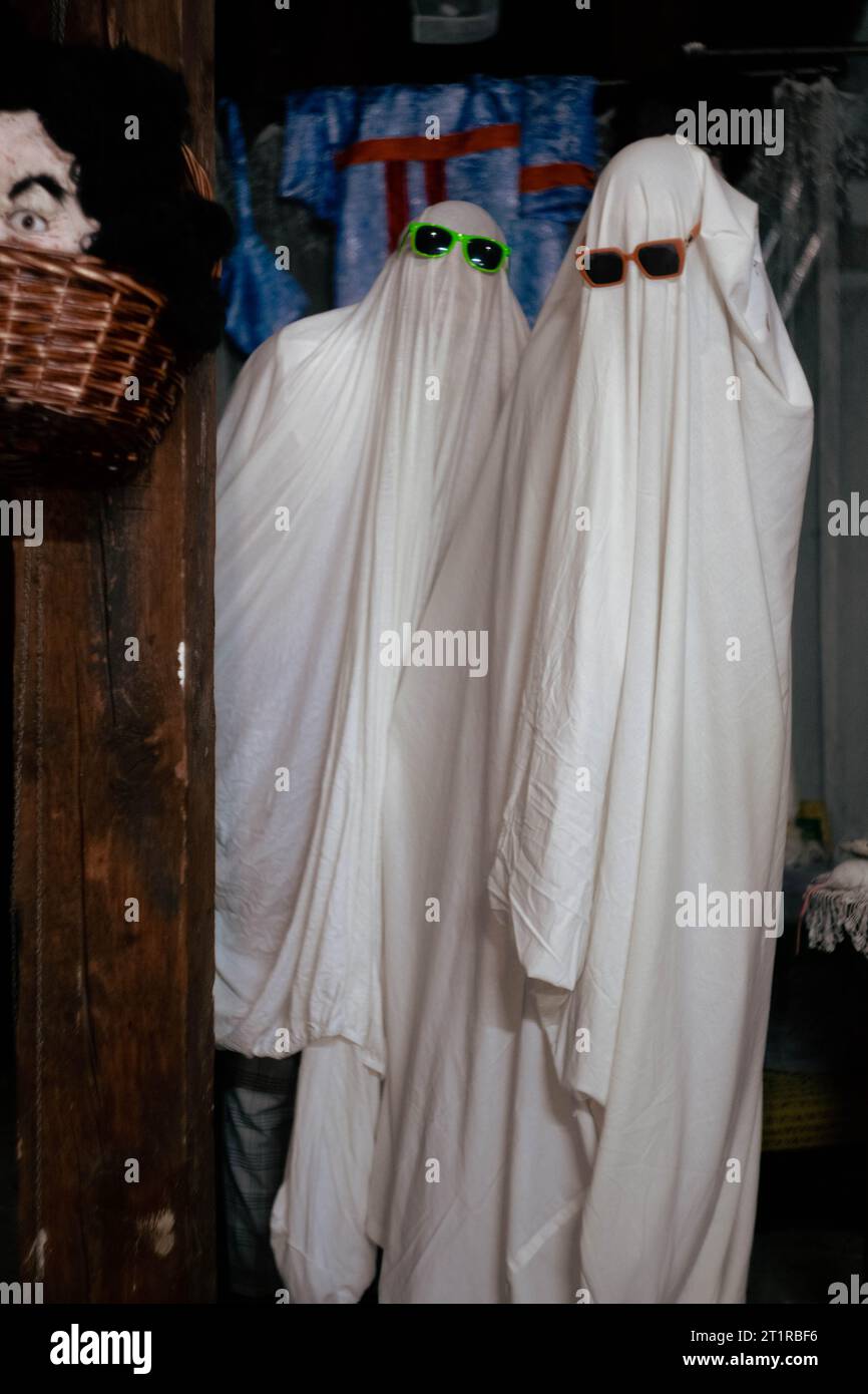 Hallowen ghosts haunt the castle and the castle,white spirits, casper ...