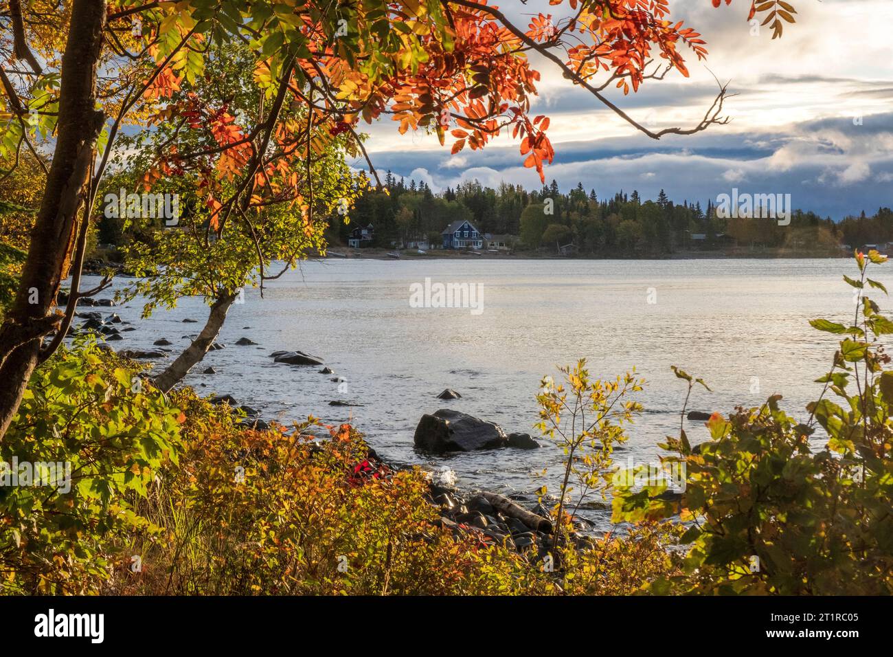 Fall foliage at Silver Islet, Ontario, on Lake Superior Stock Photo - Alamy