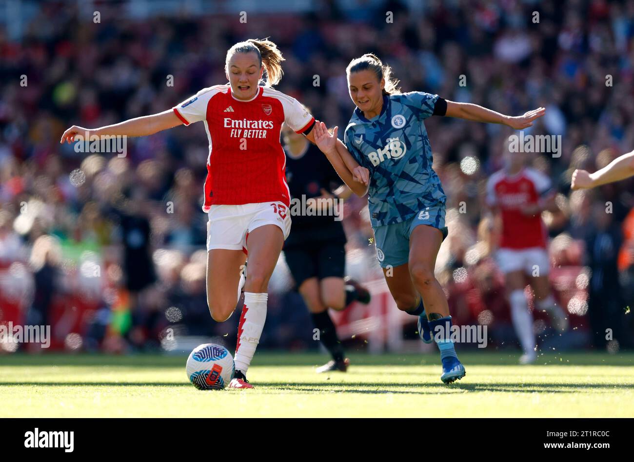 Arsenal’s Frida Maanum and Aston Villa's Sarah Mayling during the ...