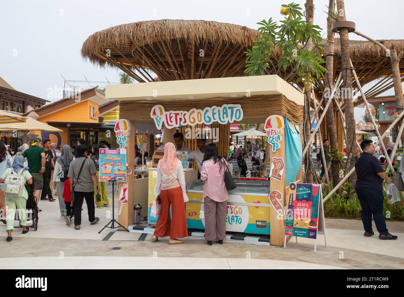 Tangerang, Indonesia - October 14, 2023: People at the ALOHA Pasir ...