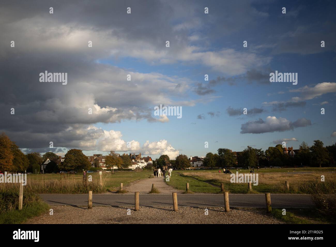 Heavy cloud sits over Wimbledon Common on an Autumn afternoon, London ...
