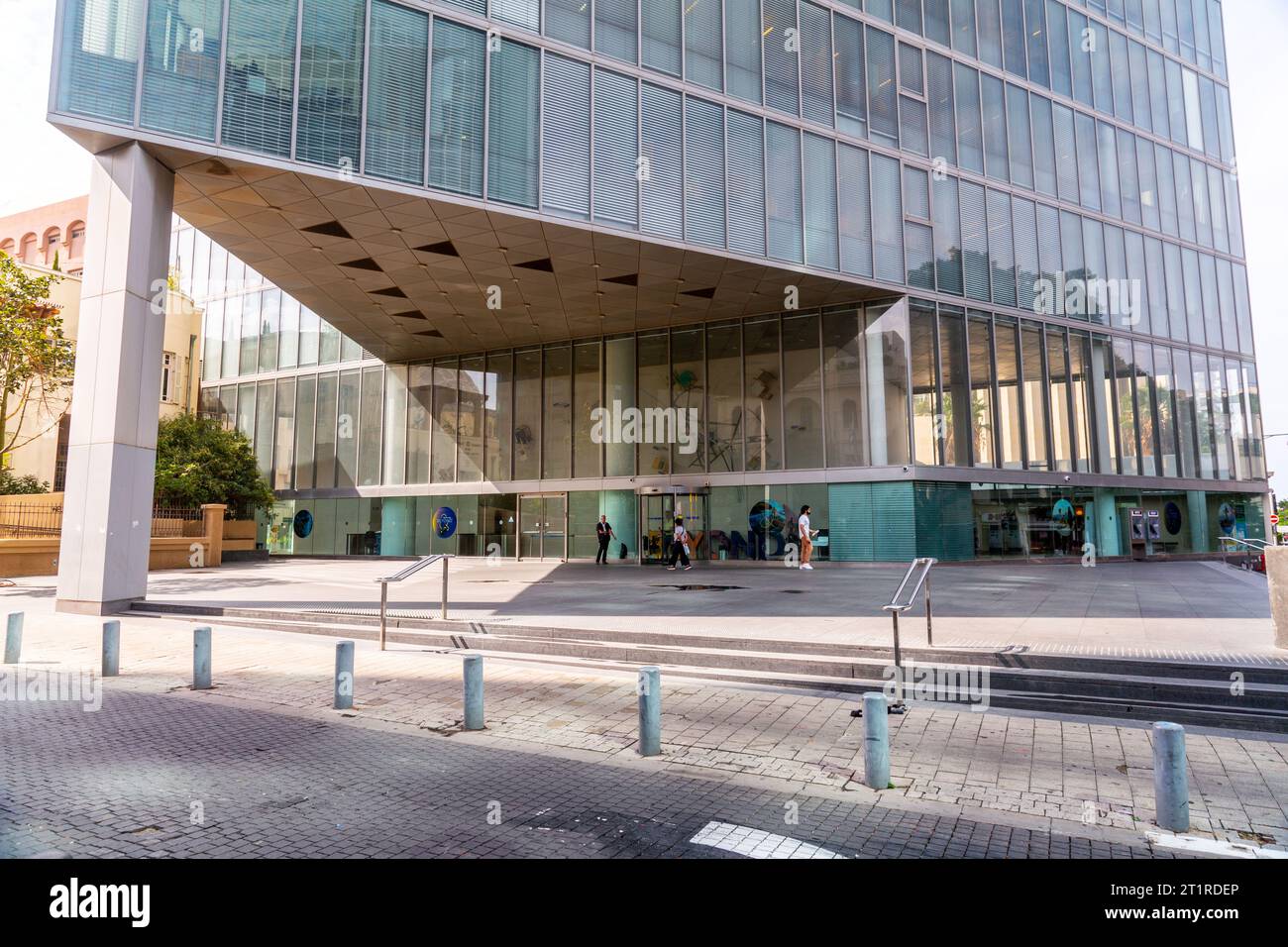 Tel Aviv, Israel - OCT 2, 2023 - The headquarters building of FIBI, the ...