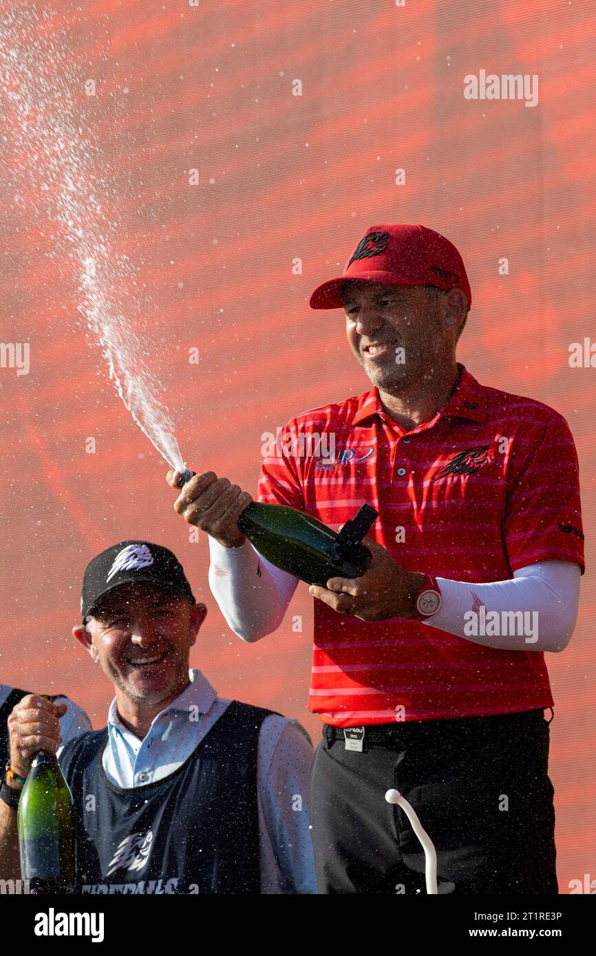 First Place Team Champions Sergio Garcia of Fireballs GC celebrates on ...