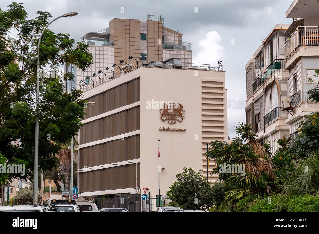 Tel Aviv, Israel - October 2, 2023 - Exterior view of the British ...
