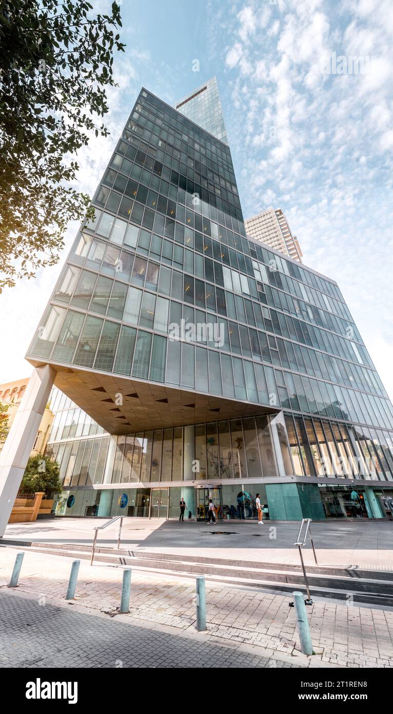 Tel Aviv, Israel - OCT 2, 2023 - The headquarters building of FIBI, the ...