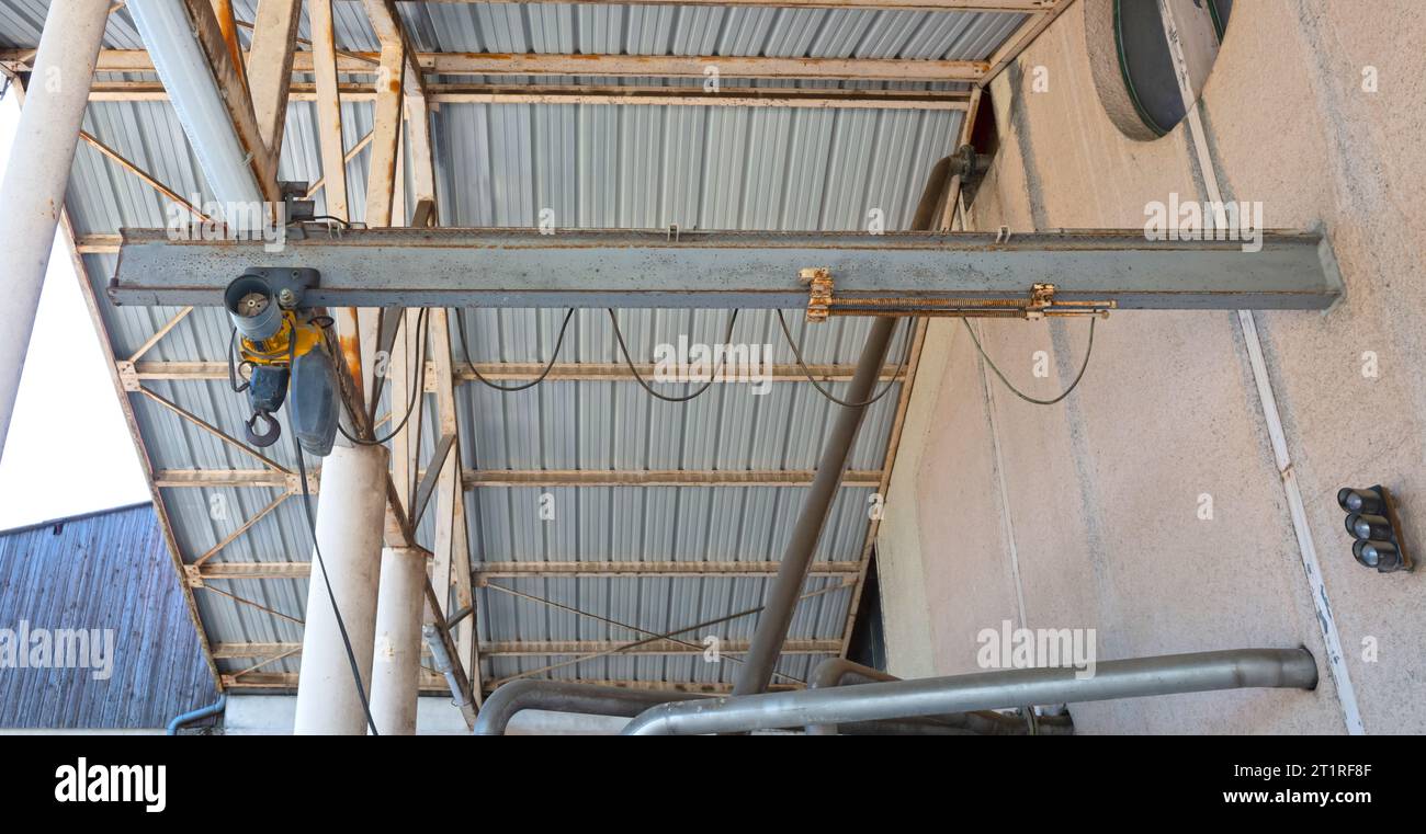 Beam with a motor and a hook, for moving heavy stuff, France Stock ...