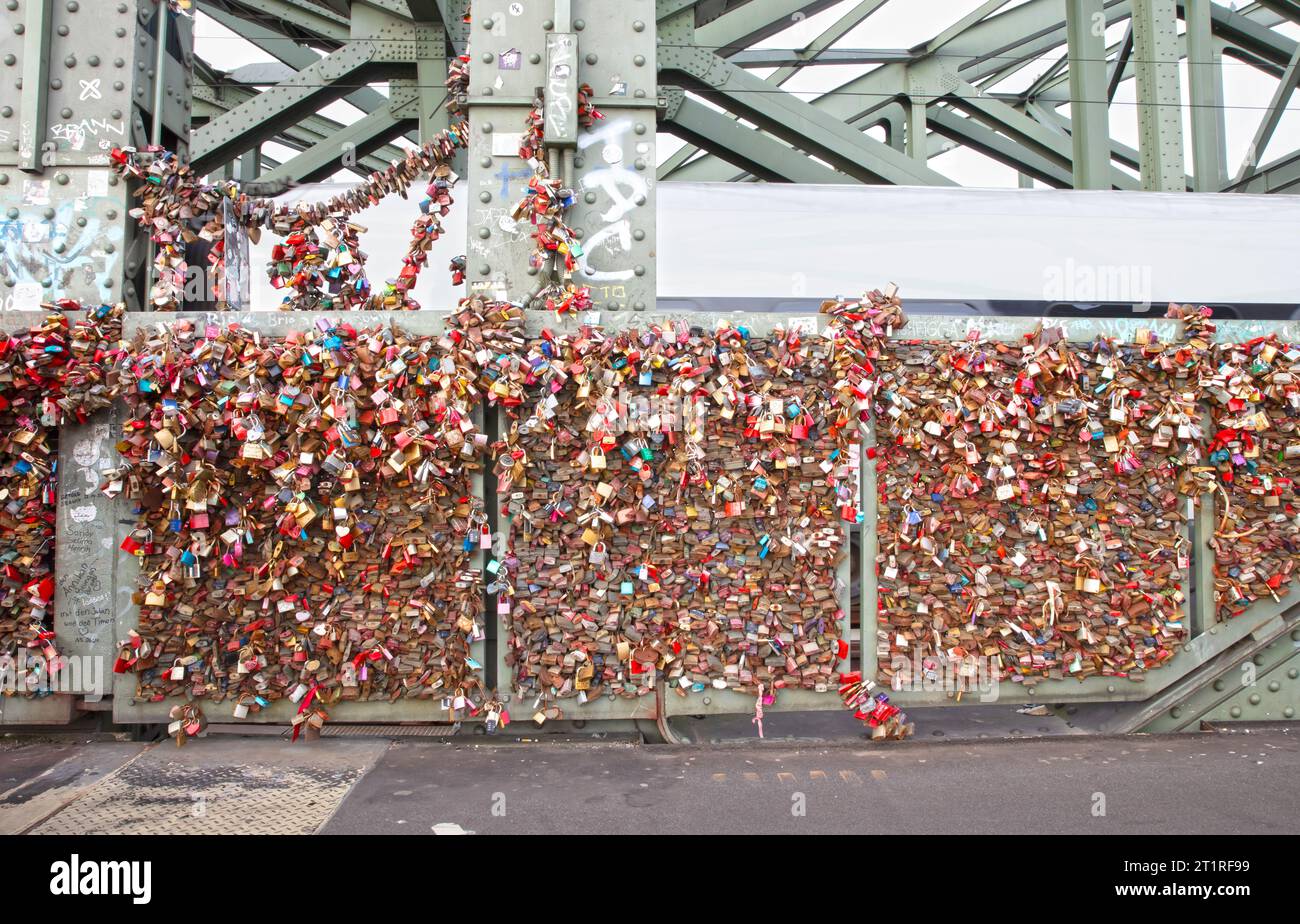 Cologne, Germany on september 30, 2023: Love Locks on the Hohenzollern ...