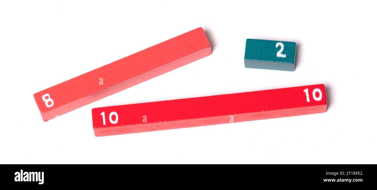 Wooden counting rods used to calculate mathematics using colour and ...
