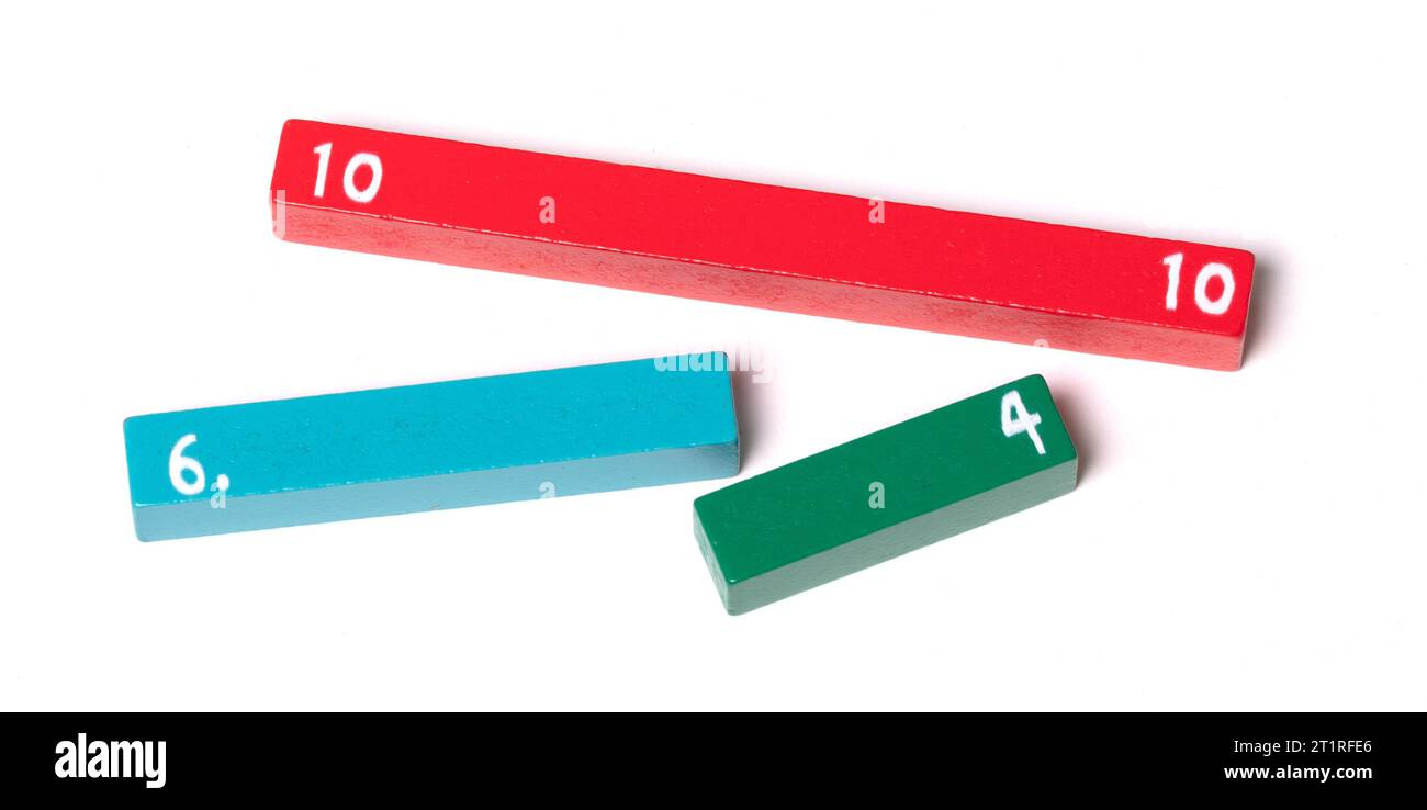 Wooden counting rods used to calculate mathematics using colour and ...