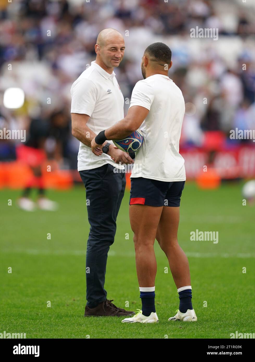 England head coach Steve Borthwick (left) with Joe Marchant before the ...
