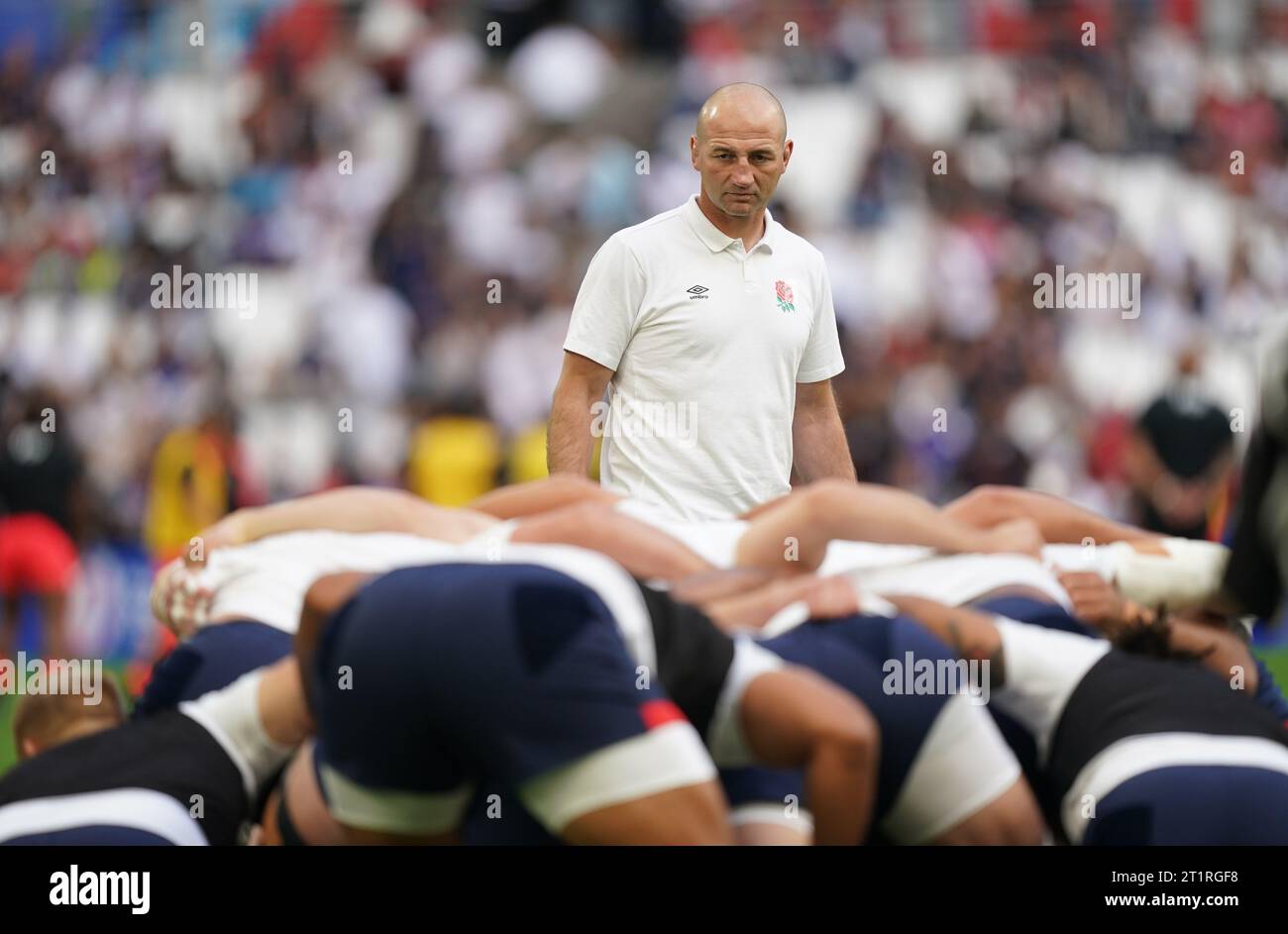 England head coach Steve Borthwick before the Rugby World Cup 2023 quarter-final match at the ...