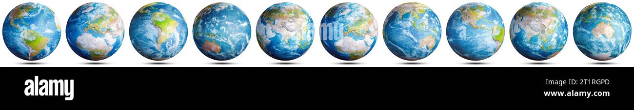 Globe planet Earth set. Elements of this image furnished by NASA. 3d ...