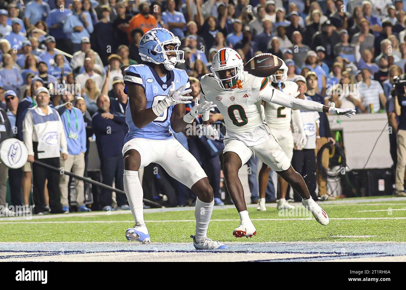 October 14, 2023: North Carolina junior Devontez Walker (9) catches ...