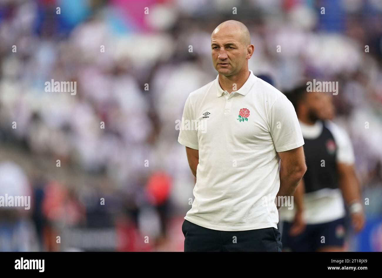 England head coach Steve Borthwick before the Rugby World Cup 2023 quarter-final match at the ...