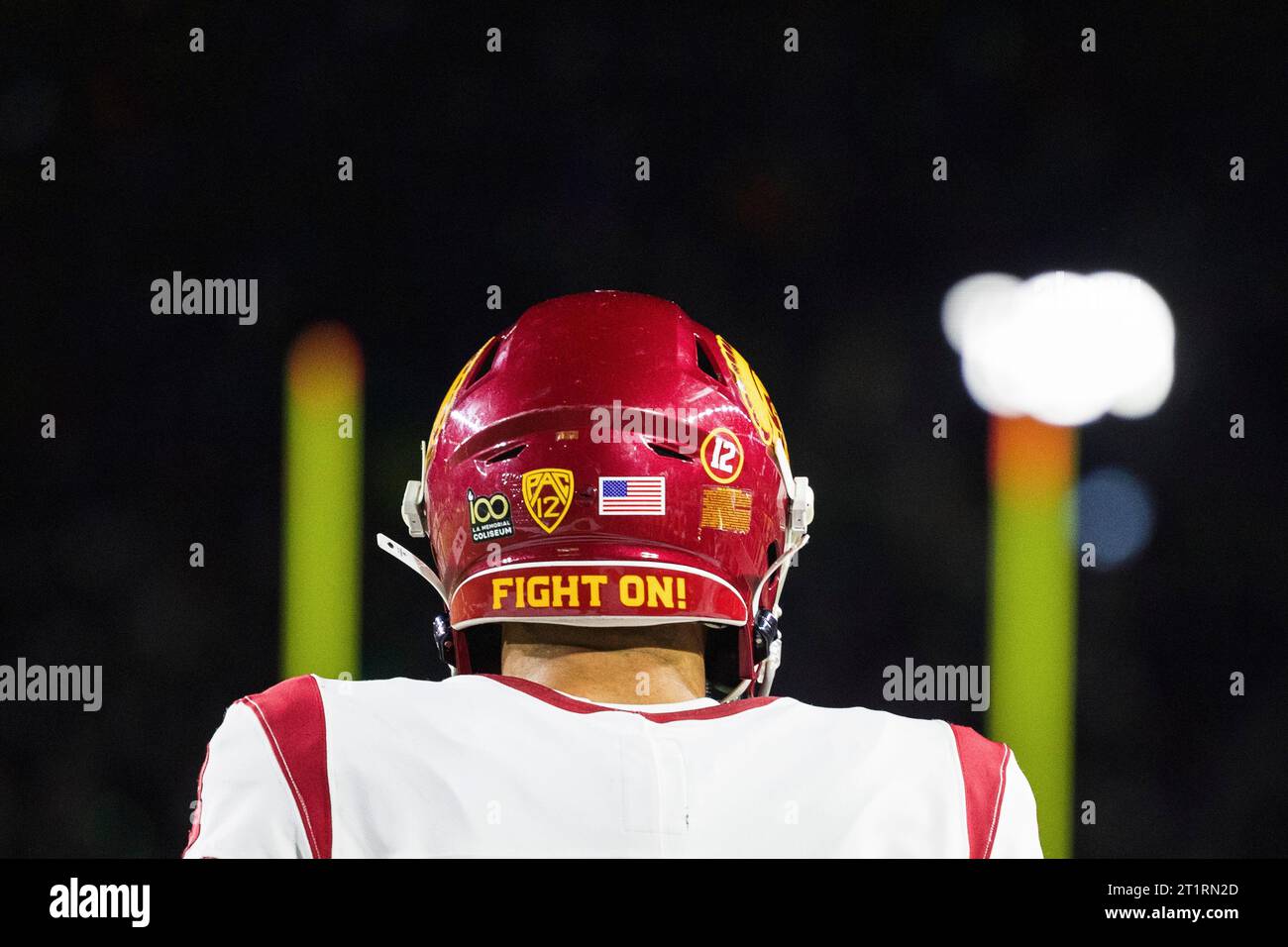 South Bend, Indiana, USA. 14th Oct, 2023. A general view of USC helmet ...