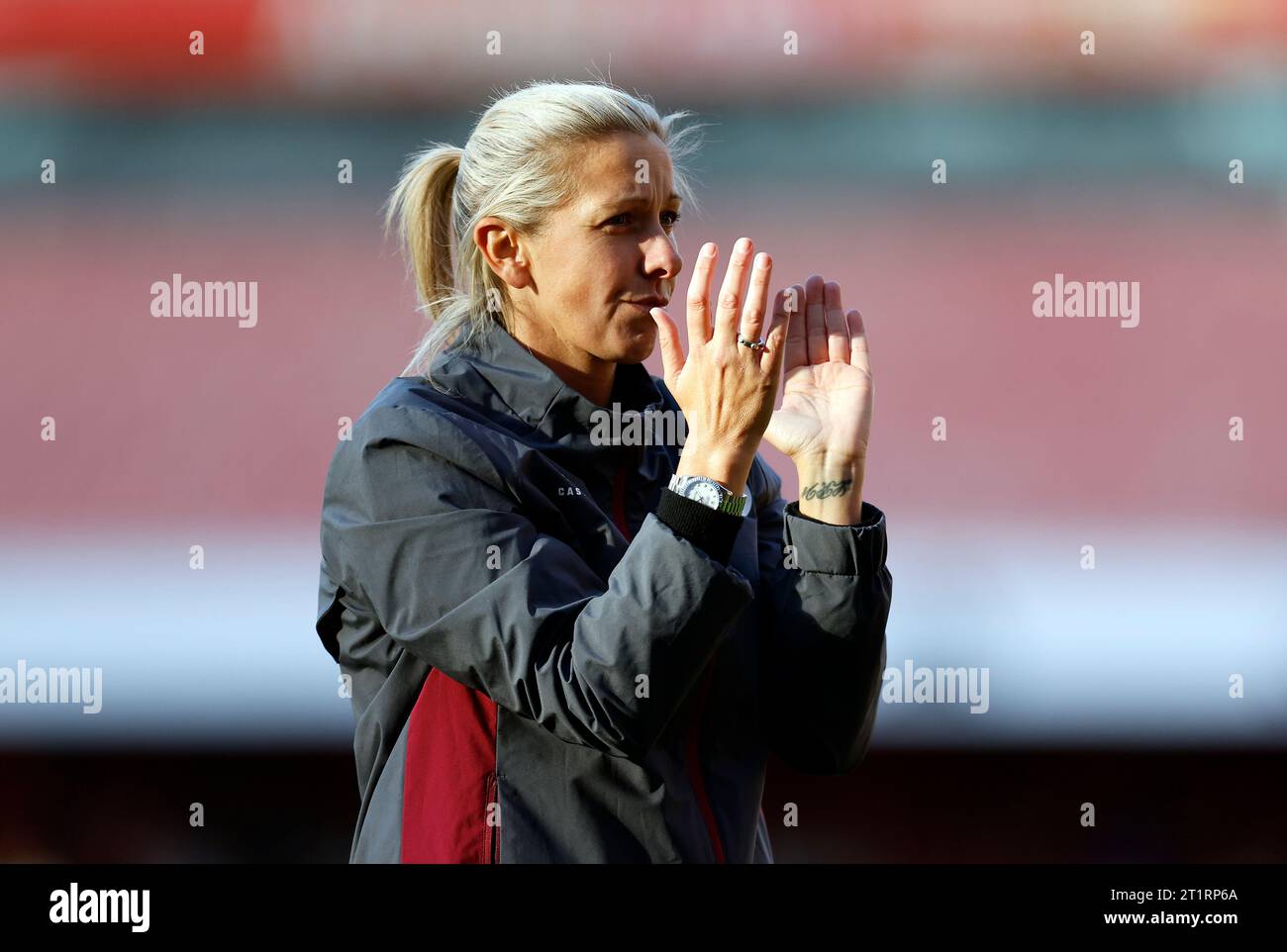 Aston Villa manager Carla Ward during the Barclays Women's Super League ...