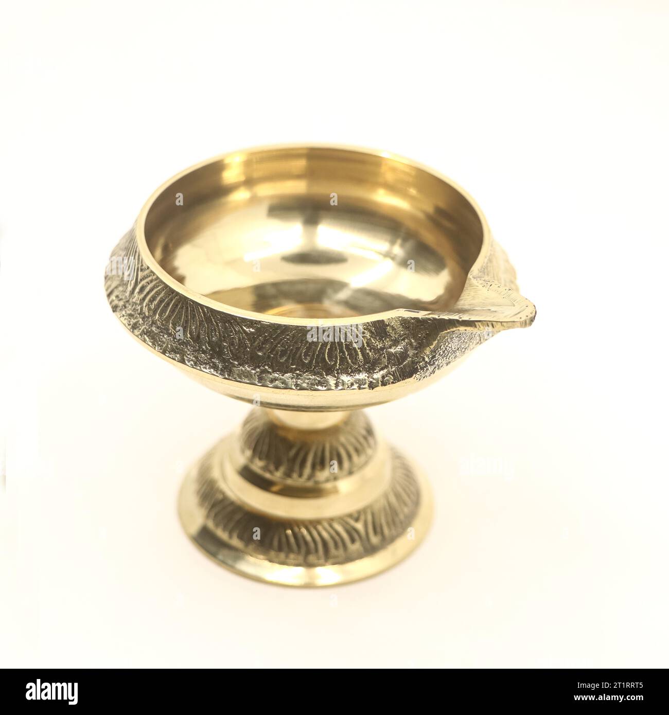 handcrafted brass oil diya lamp with stand used for decorative fire ...