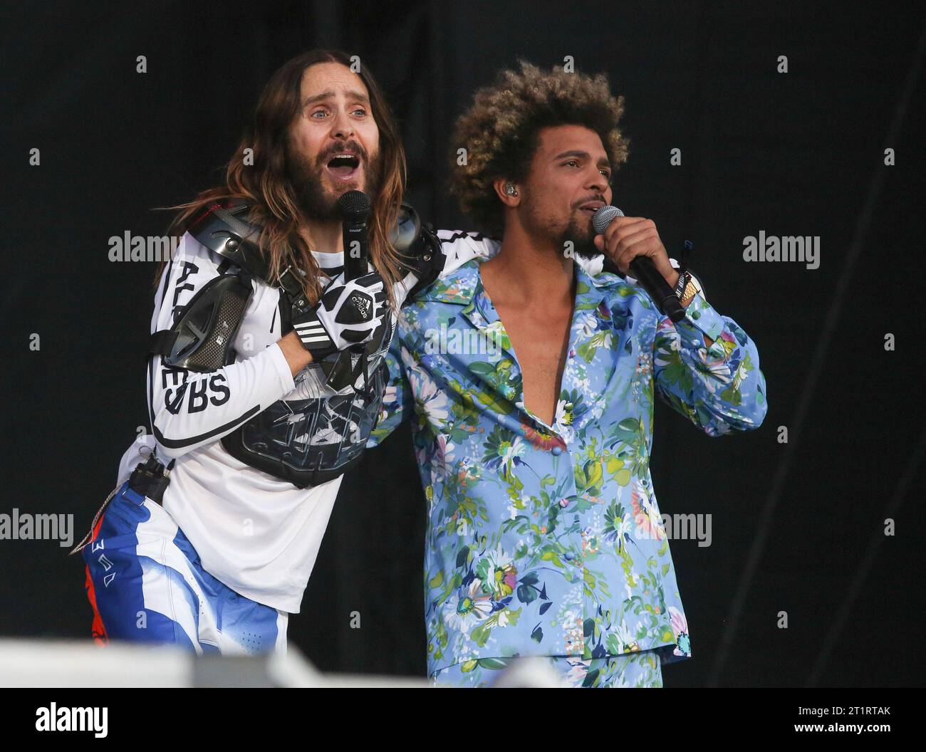 Devon Gilfillian, right, joins Jared Leto during Thirty Seconds to Mars ...