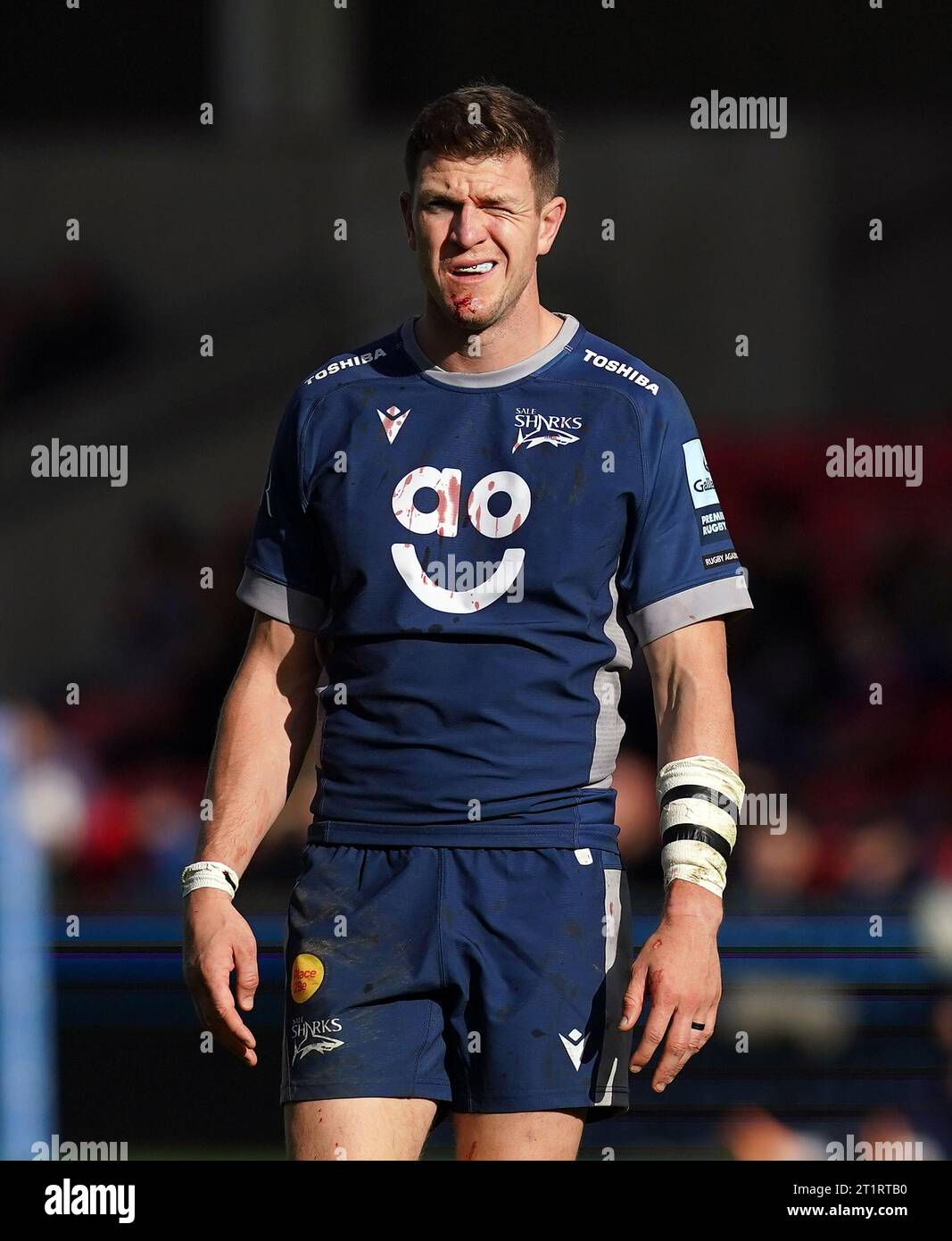 Sale Sharks' Sam James during the Gallagher Premiership match at the AJ ...