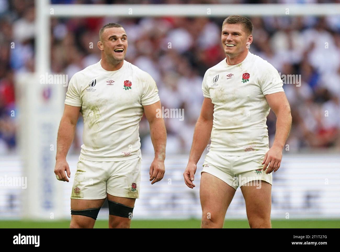 England's Ben Earl (left) and captain Owen Farrell during the Rugby ...