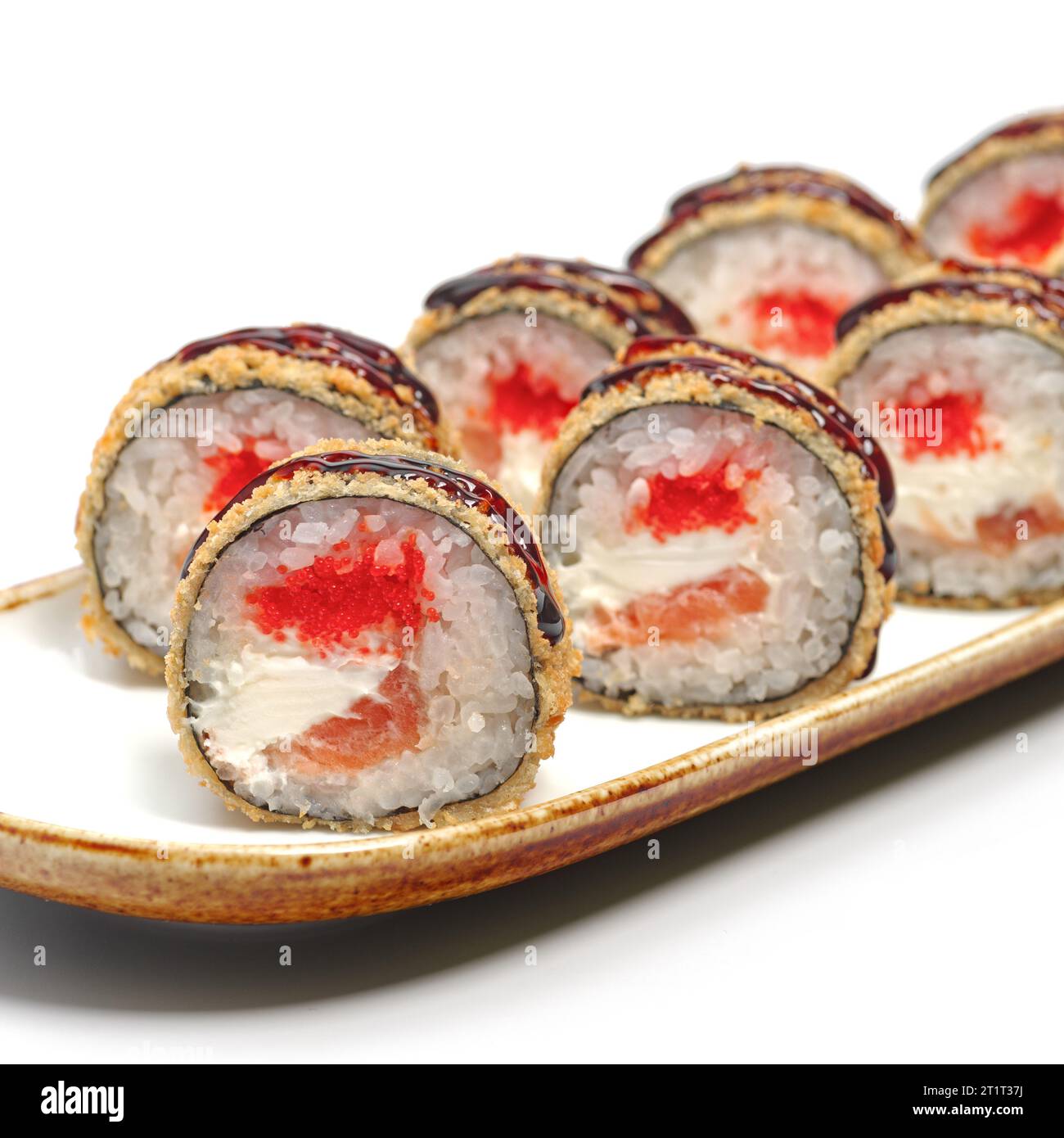 ROLL CRUNCH Rice, Nori, Cheese, Salmon, Tobiko Roe, Panko Breadcrumbs ...
