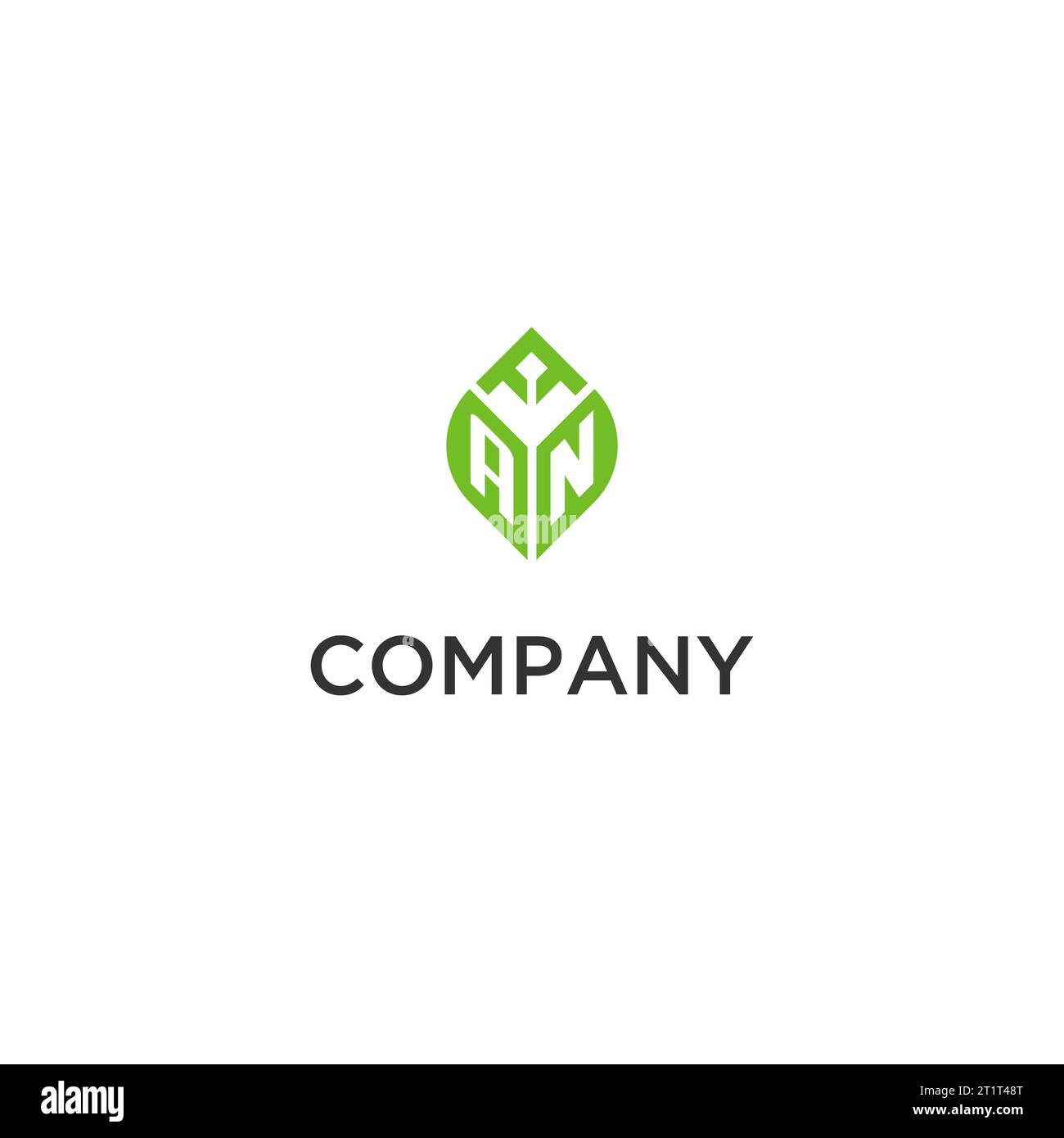 AN monogram with leaf logo design ideas, creative initial letter logo ...