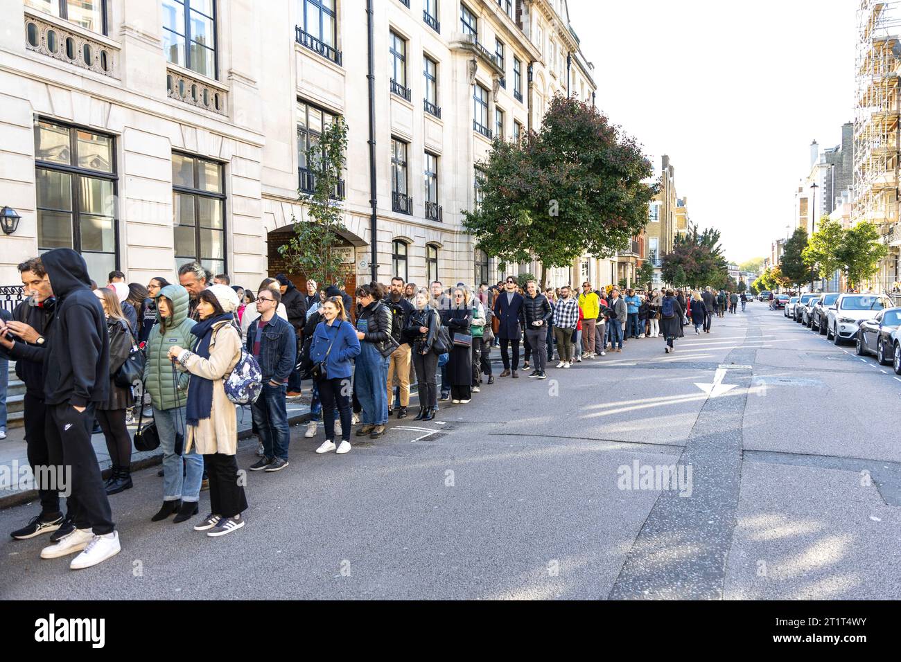 Polish people waiting in queue to vote on the Polish Election 2023 ...