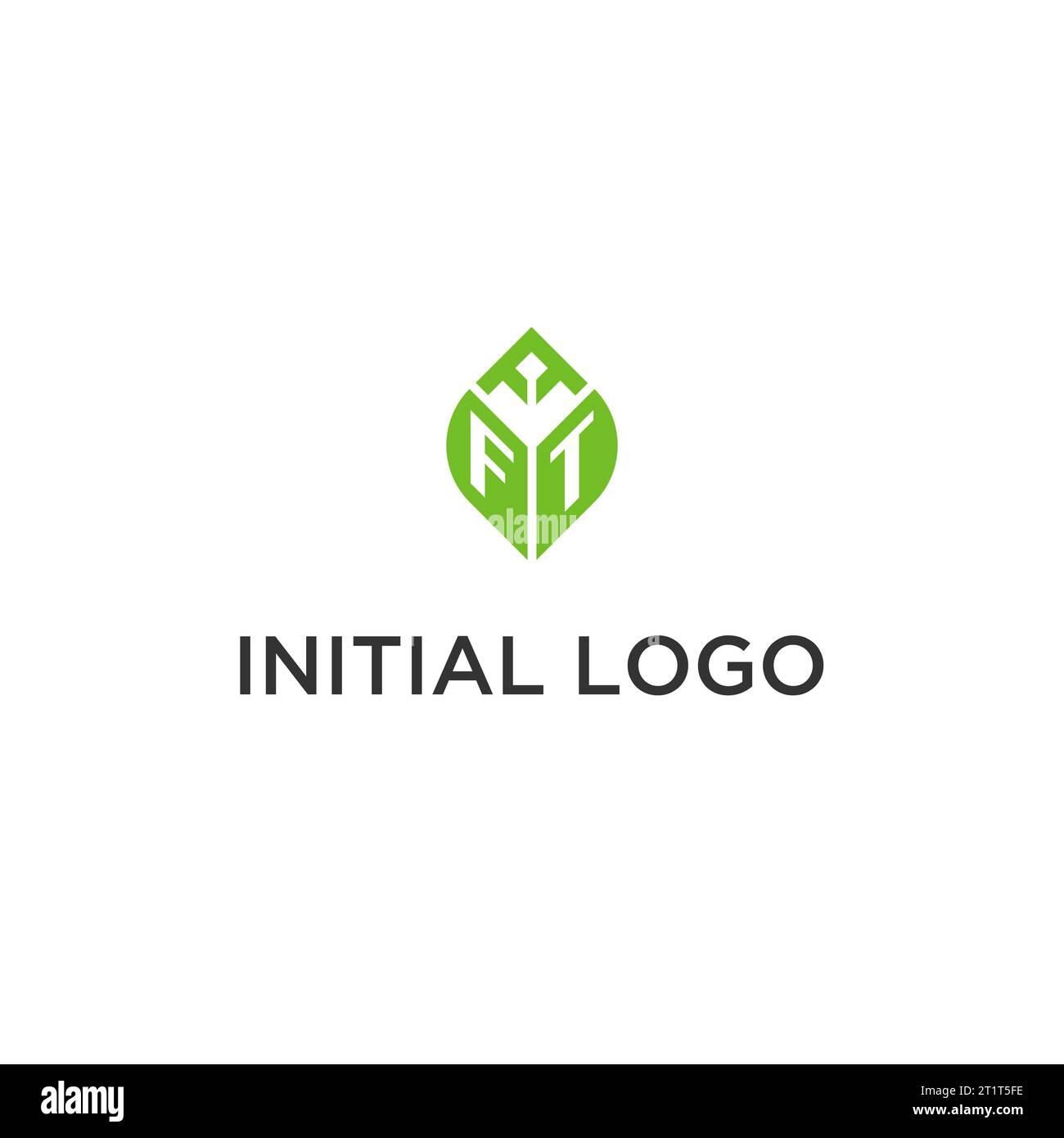 FT monogram with leaf logo design ideas, creative initial letter logo ...