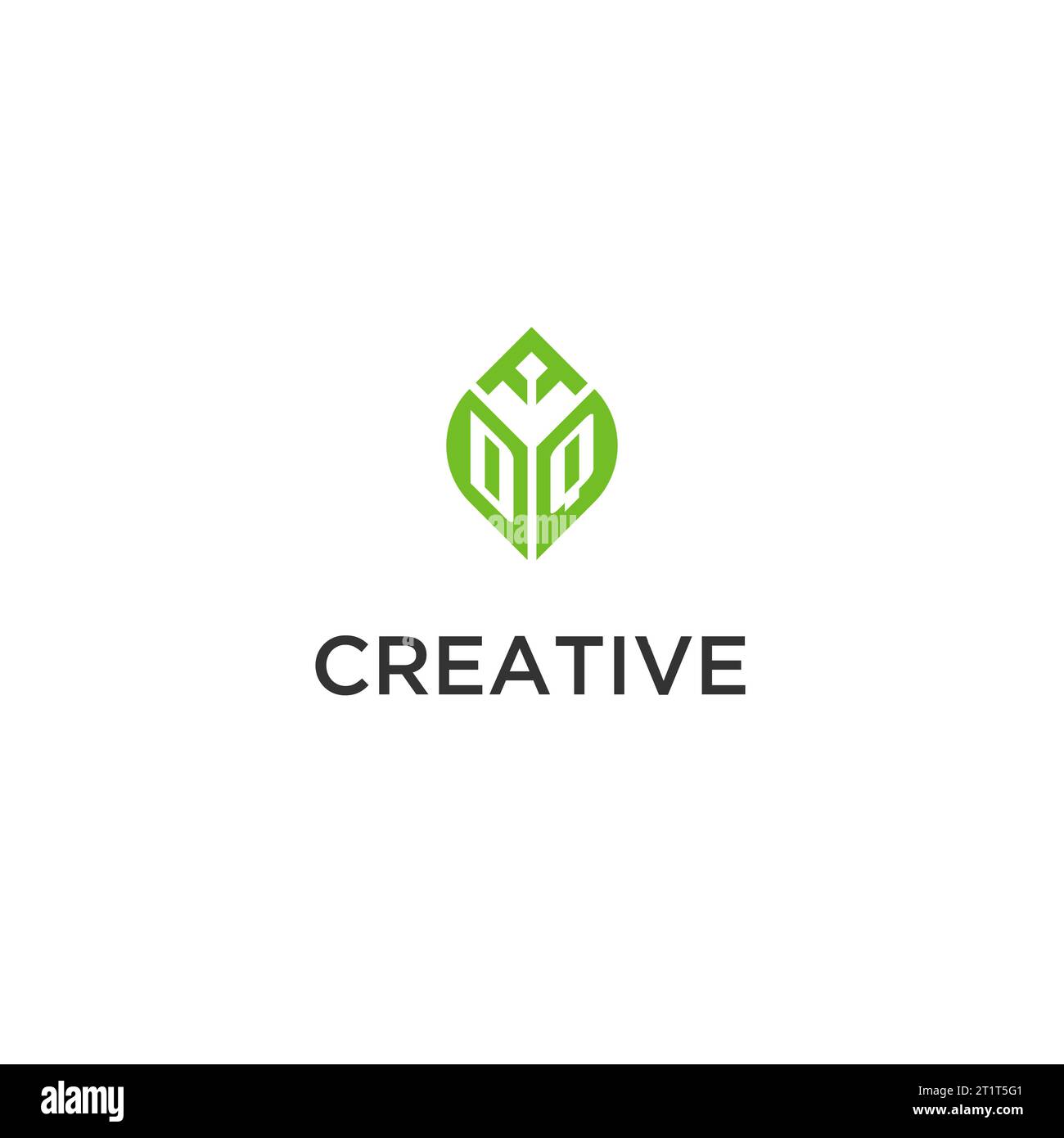 DQ monogram with leaf logo design ideas, creative initial letter logo ...