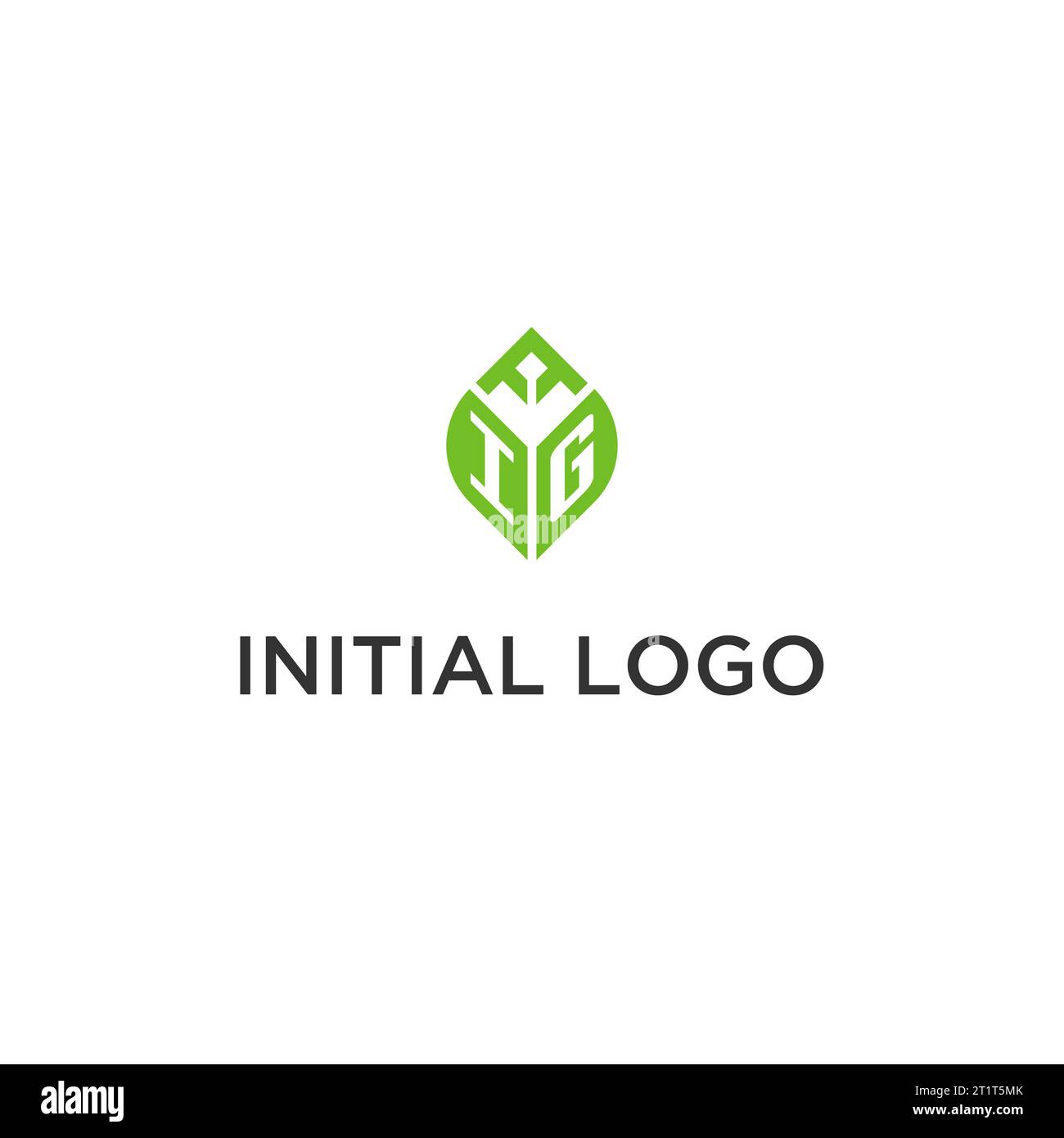 IG monogram with leaf logo design ideas, creative initial letter logo ...