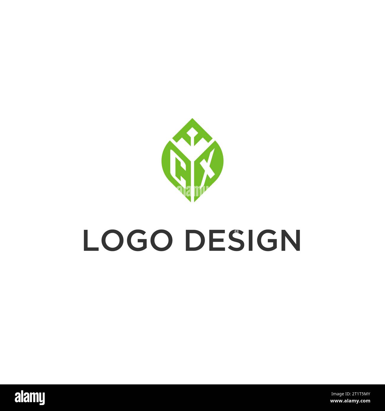 CX monogram with leaf logo design ideas, creative initial letter logo ...