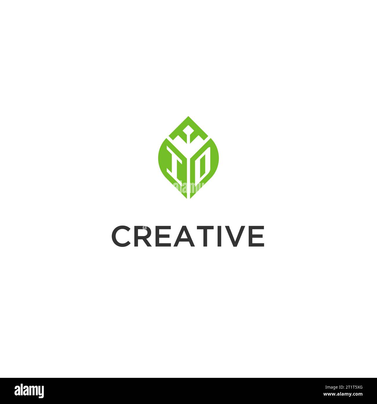 ID monogram with leaf logo design ideas, creative initial letter logo ...