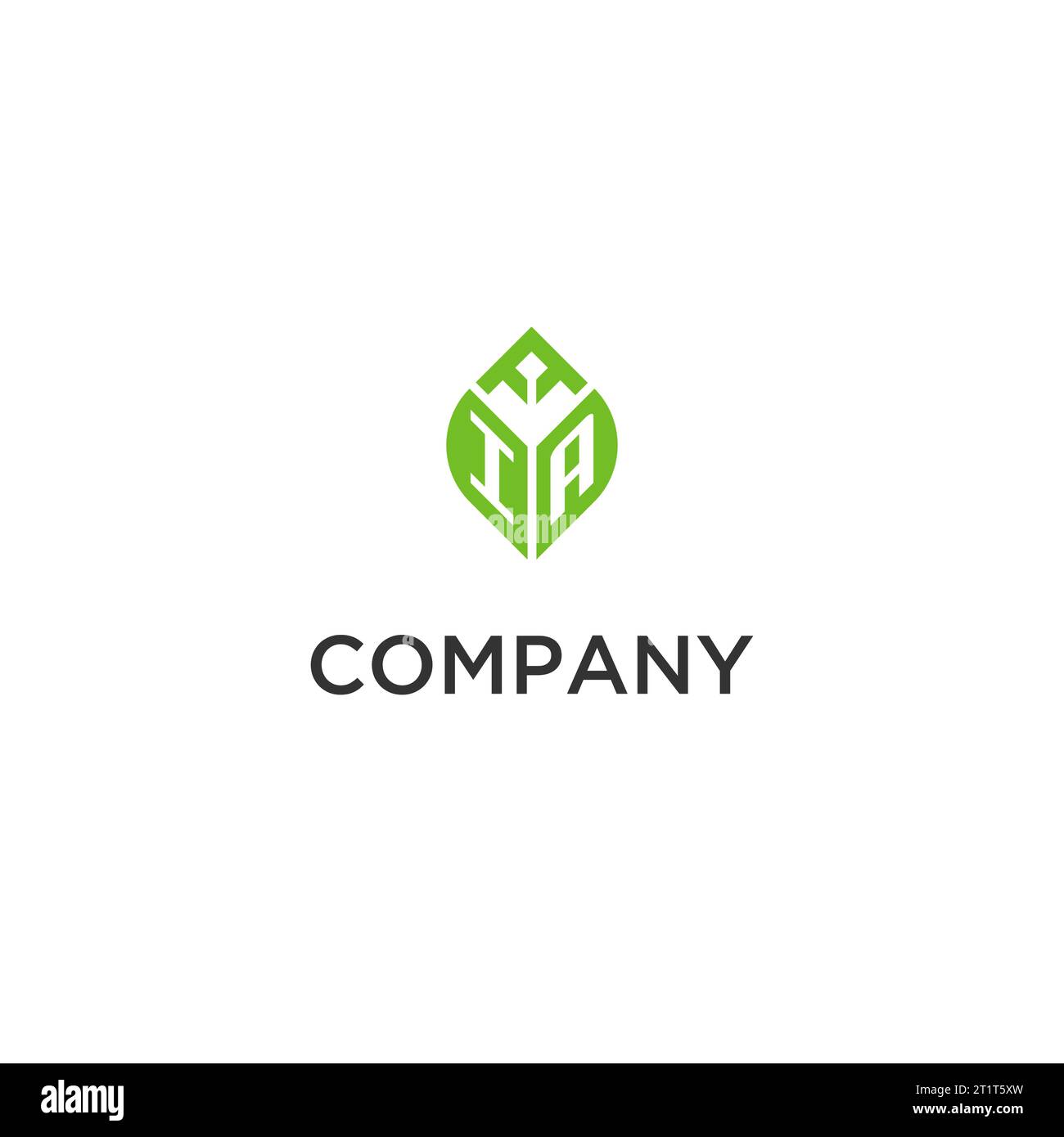 IA monogram with leaf logo design ideas, creative initial letter logo ...