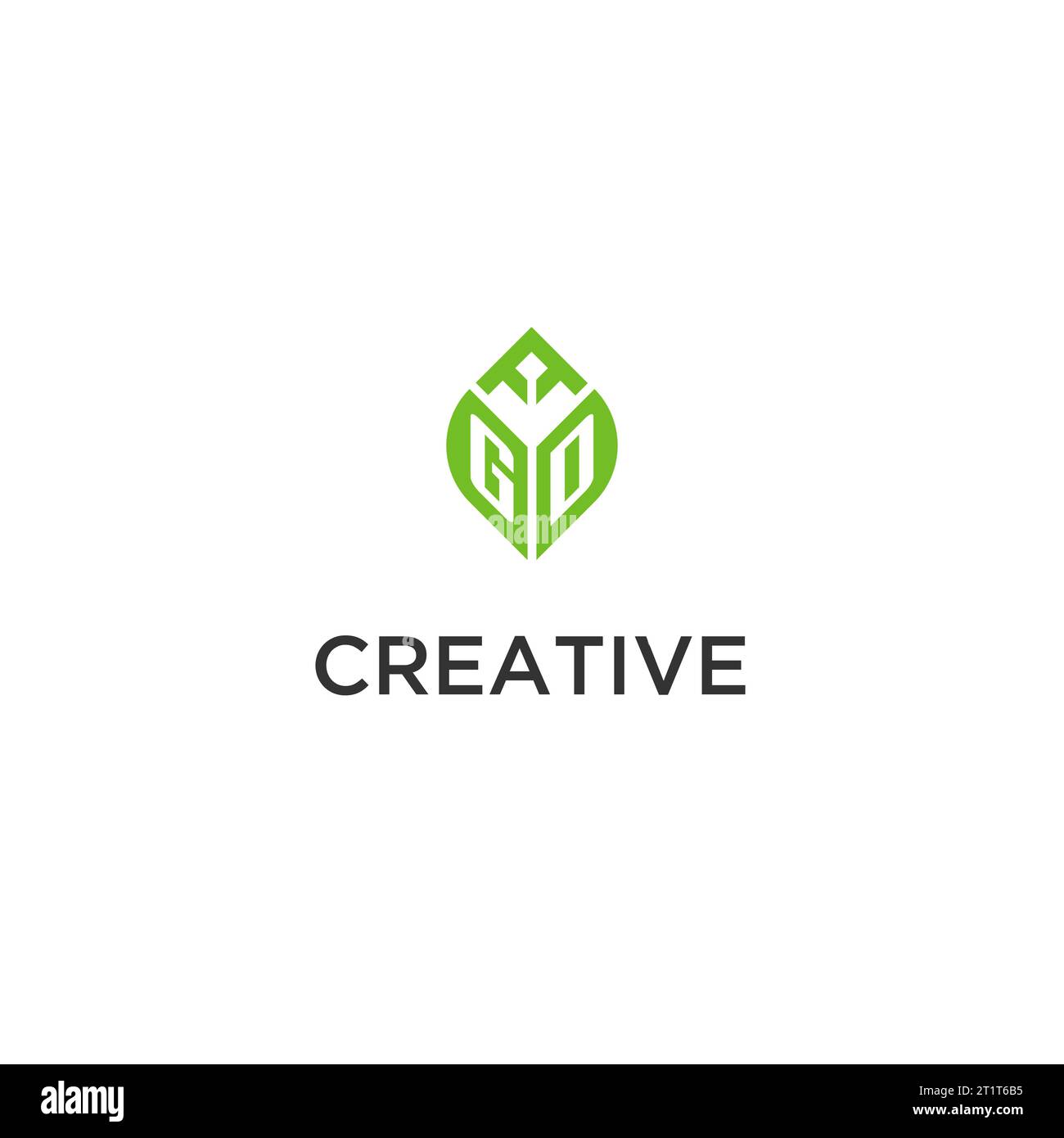 GD monogram with leaf logo design ideas, creative initial letter logo ...