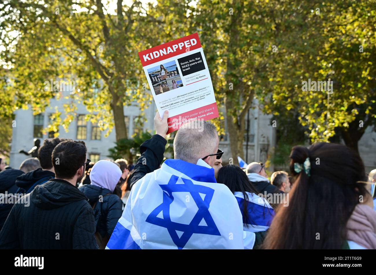 Parliament square, London, UK. 15th Oct, 2023. Hundreds demonstors of ...