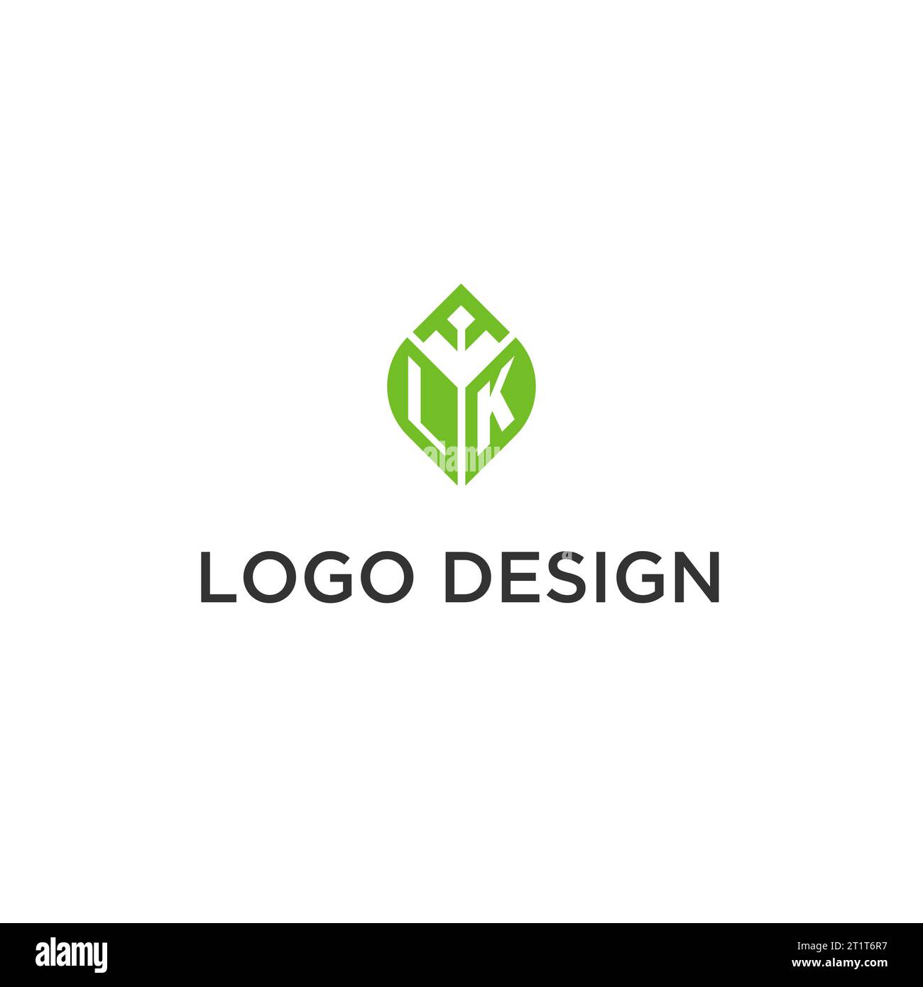 LK monogram with leaf logo design ideas, creative initial letter logo ...