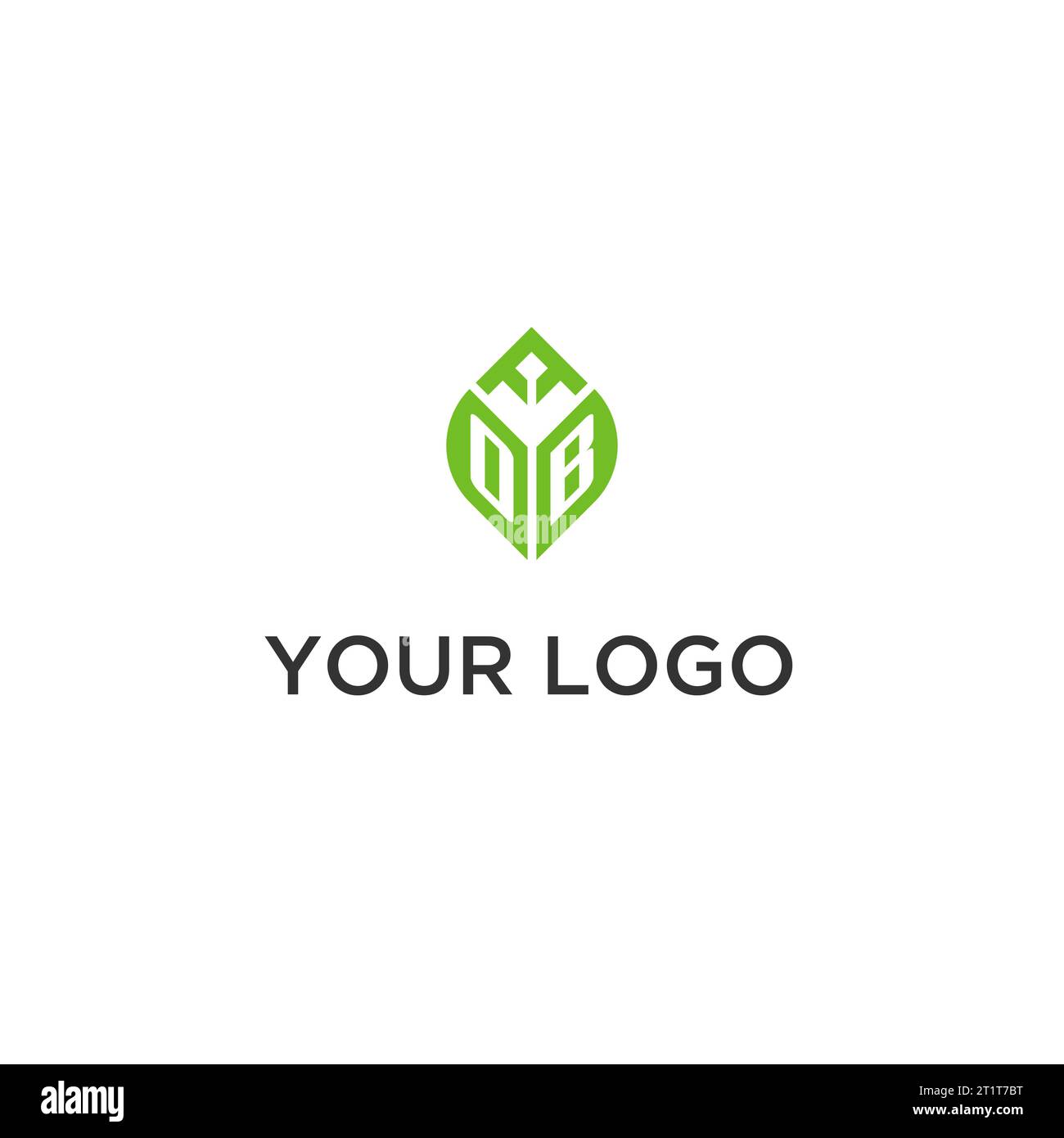 OB monogram with leaf logo design ideas, creative initial letter logo ...