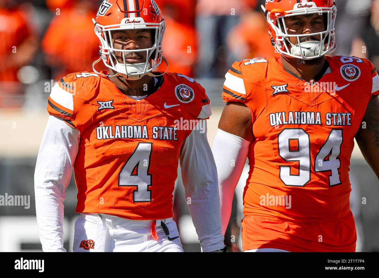 Stillwater, OK, USA. 14th Oct, 2023. Oklahoma State Cowboys linebacker ...