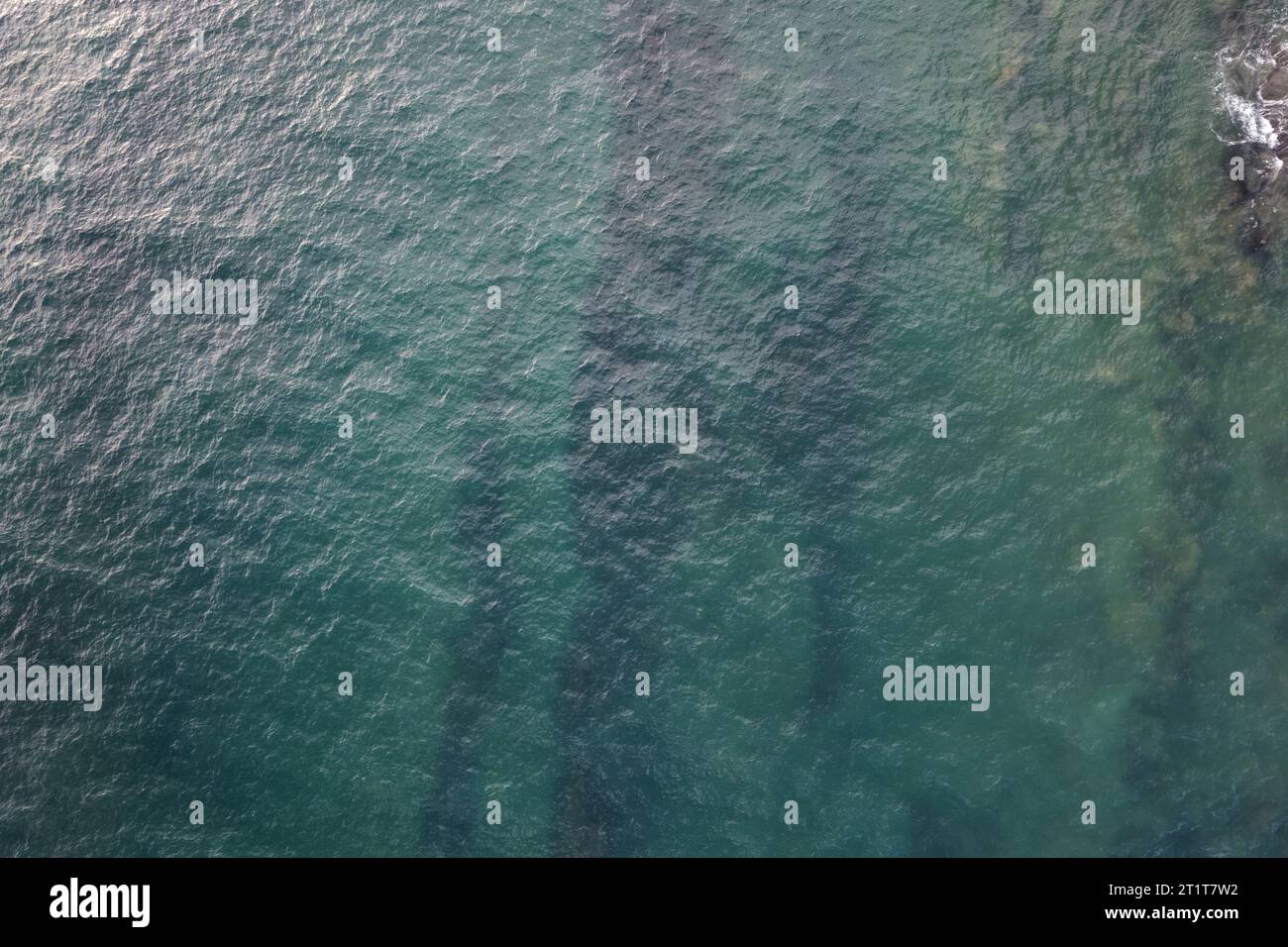Shiny sea green water texture wide above top view Stock Photo - Alamy