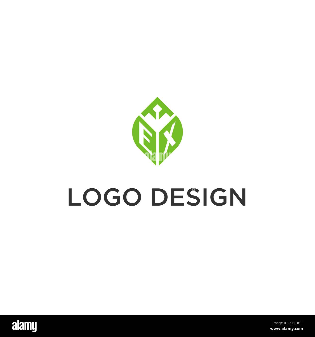 EX monogram with leaf logo design ideas, creative initial letter logo ...