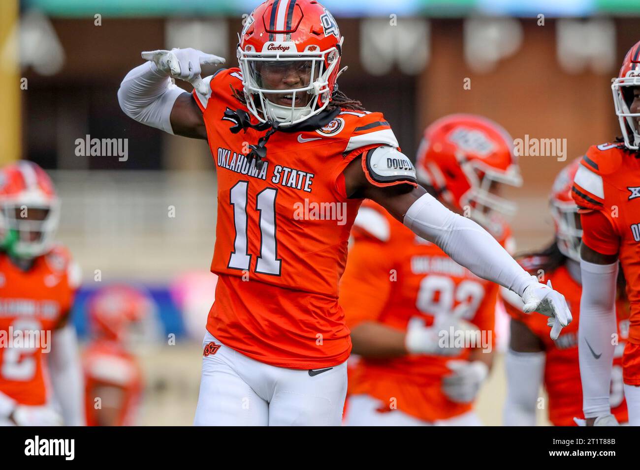 October 14, 2023: Oklahoma State Cowboys corner back Dylan Smith (11 ...