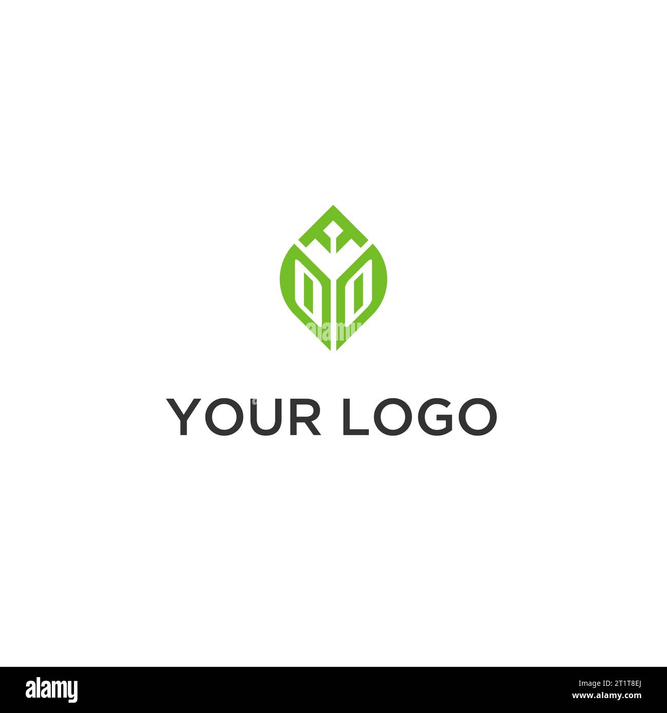OO monogram with leaf logo design ideas, creative initial letter logo ...