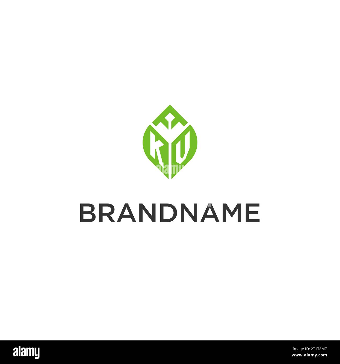 KV monogram with leaf logo design ideas, creative initial letter logo ...