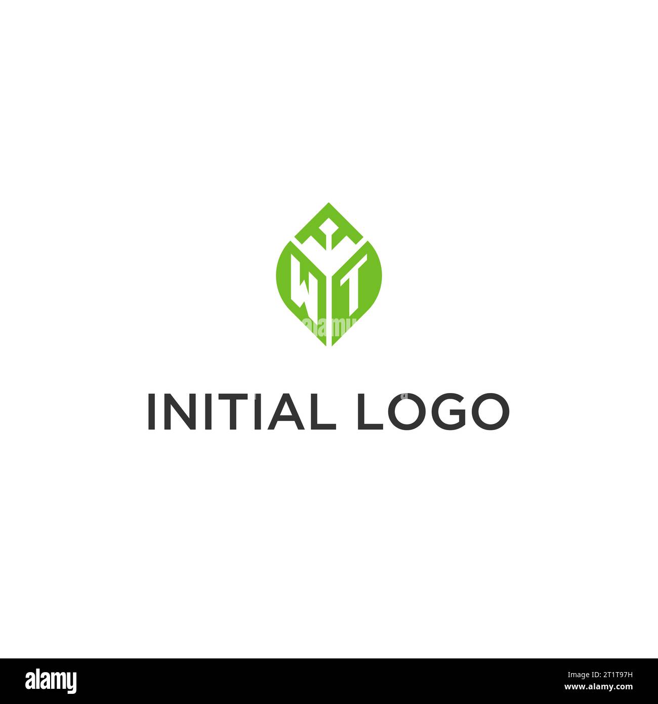 WT monogram with leaf logo design ideas, creative initial letter logo ...