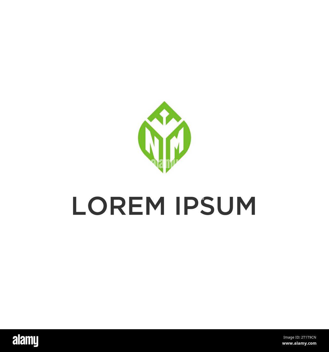 NM monogram with leaf logo design ideas, creative initial letter logo ...
