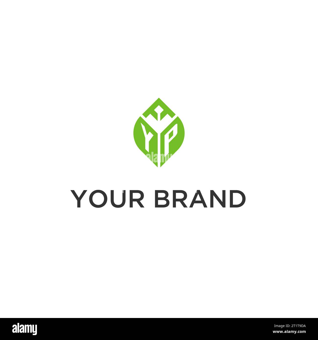 YP monogram with leaf logo design ideas, creative initial letter logo ...