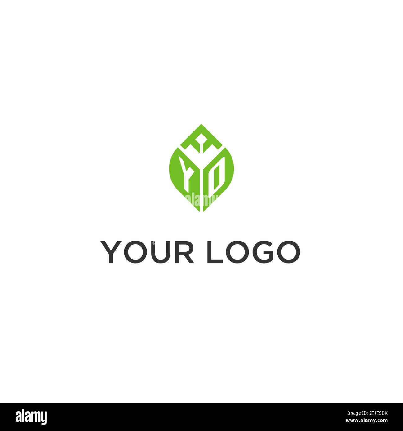 YO monogram with leaf logo design ideas, creative initial letter logo ...